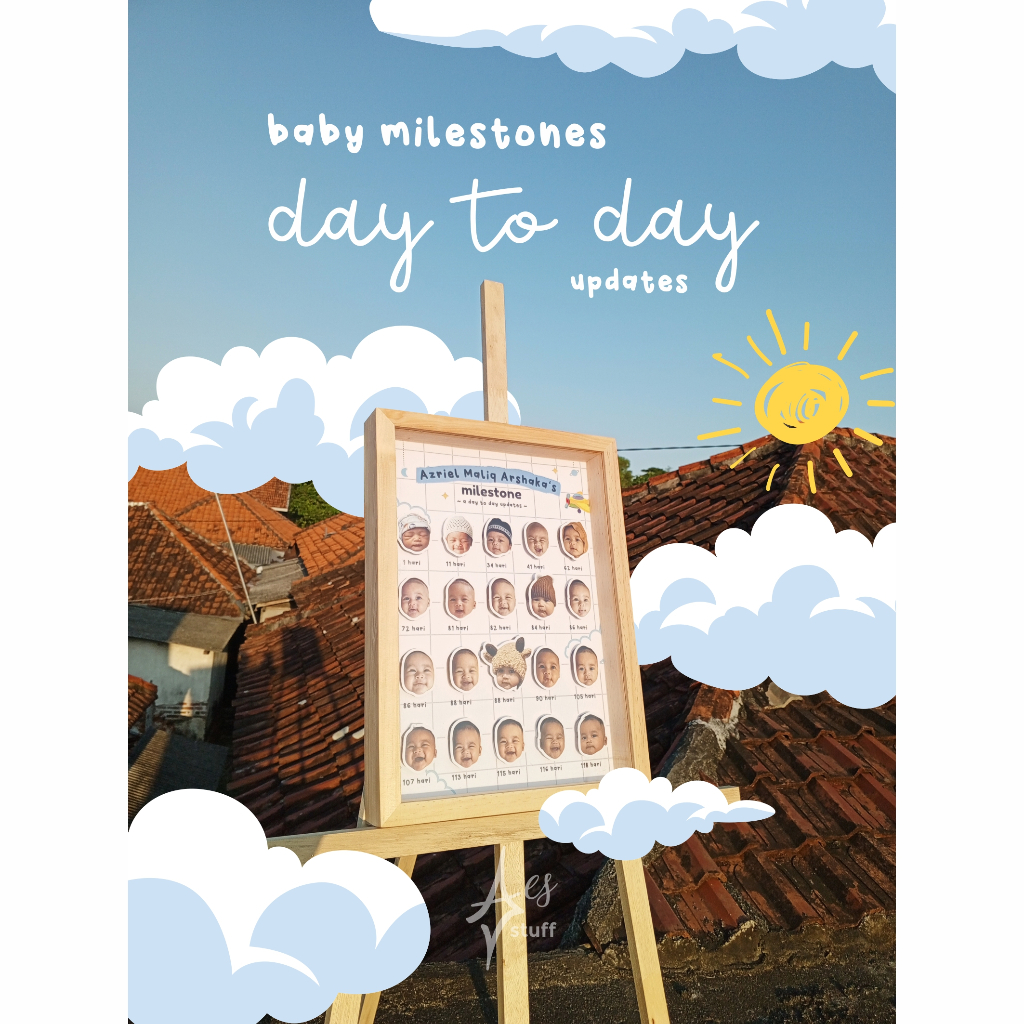Jual POP UP Baby Milestones | a day to day updates Frame | Bingkai ...