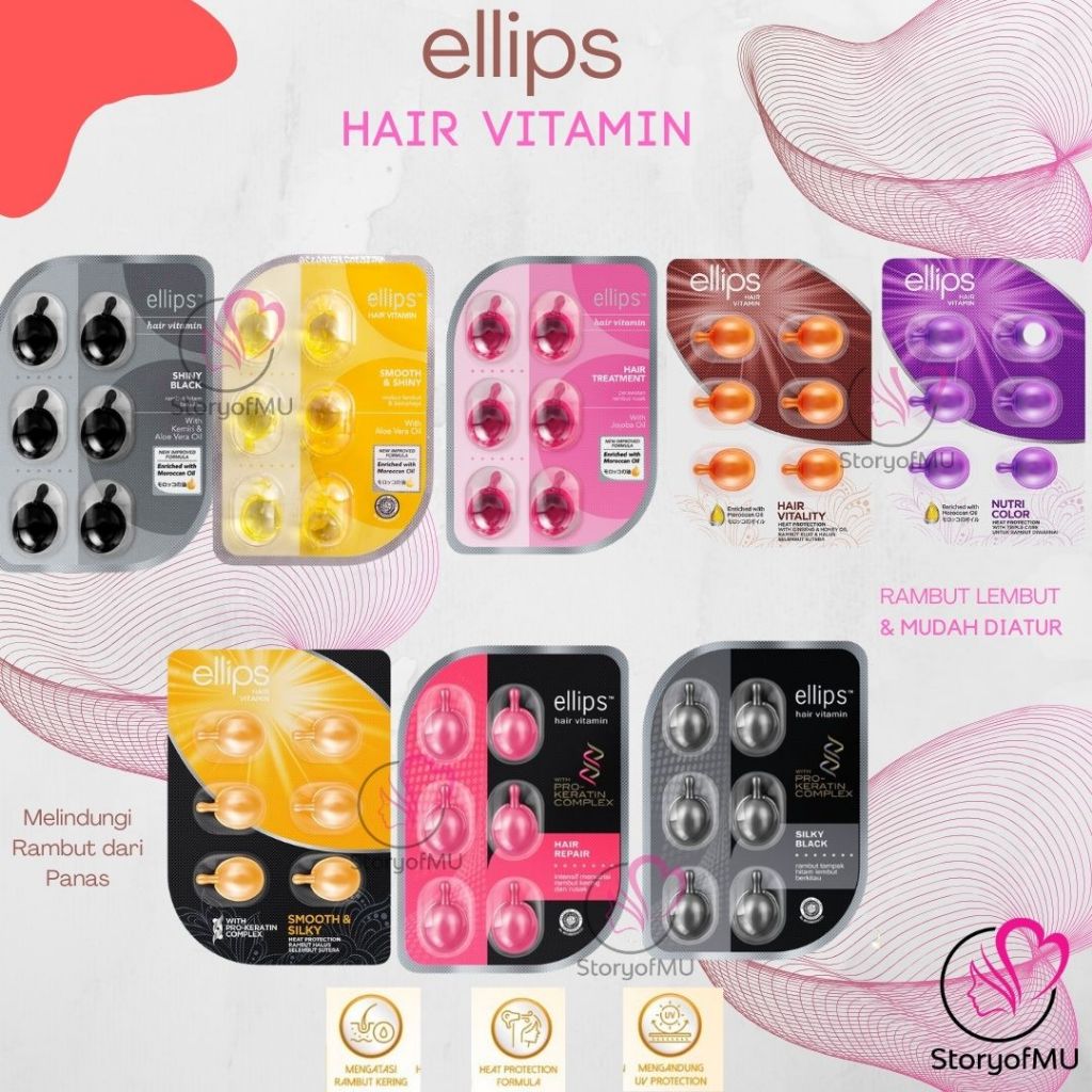 Jual ️ StoryofMU ️ ELLIPS Hair Vitamin Blister 6 Butir Pro Keratin ...