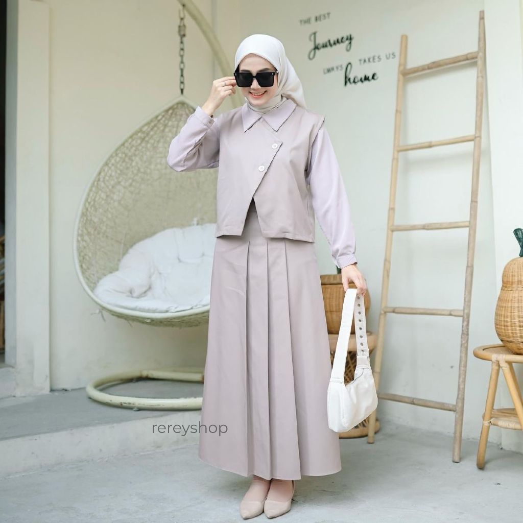 Jual Rereyshop Keira One Set Vest + Rok Bahan Tebal UNIONE Drill ...