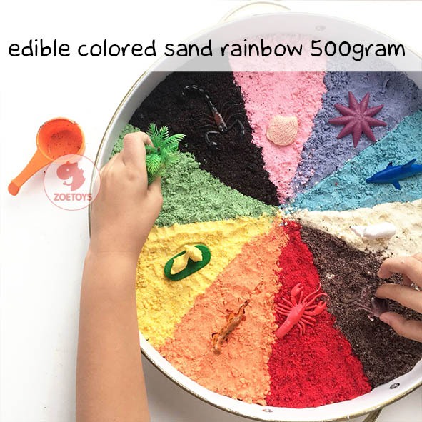 Jual Zoetoys Edible Sand Colored Rainbow FOOD GRADE 500 gr | Mainan ...