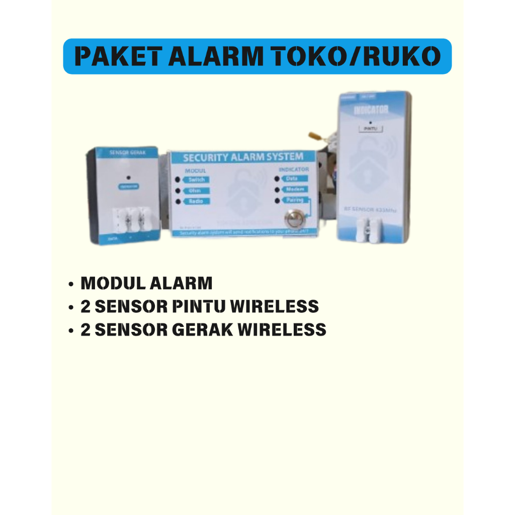 Jual [ PREMIUM ] PAKET KOMPLIT ALARM PENGAMAN TOKO/RUKO 2 SENSOR PINTU ...