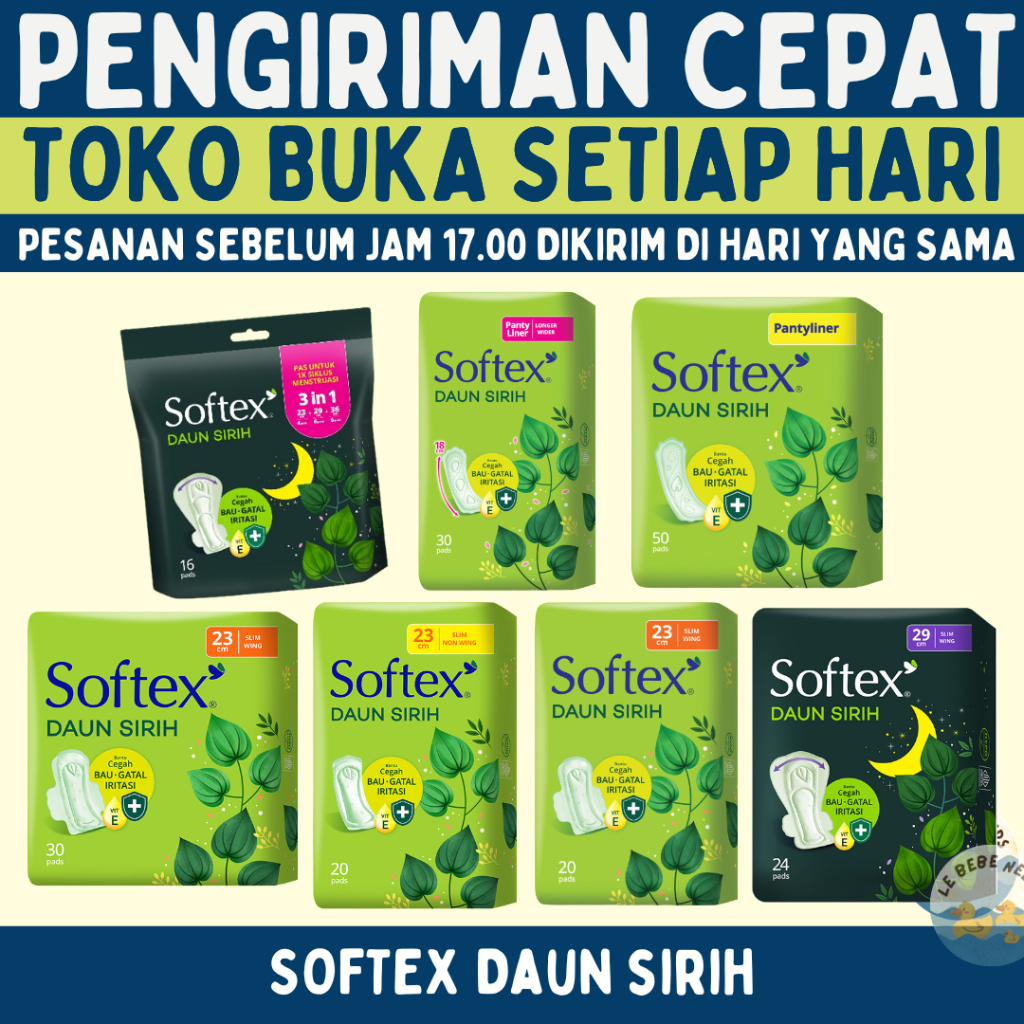 Jual Softex Daun Sirih - Softex Pembalut Wanita Daun Sirih - Softex Pantyliner 15cm 18cm ...