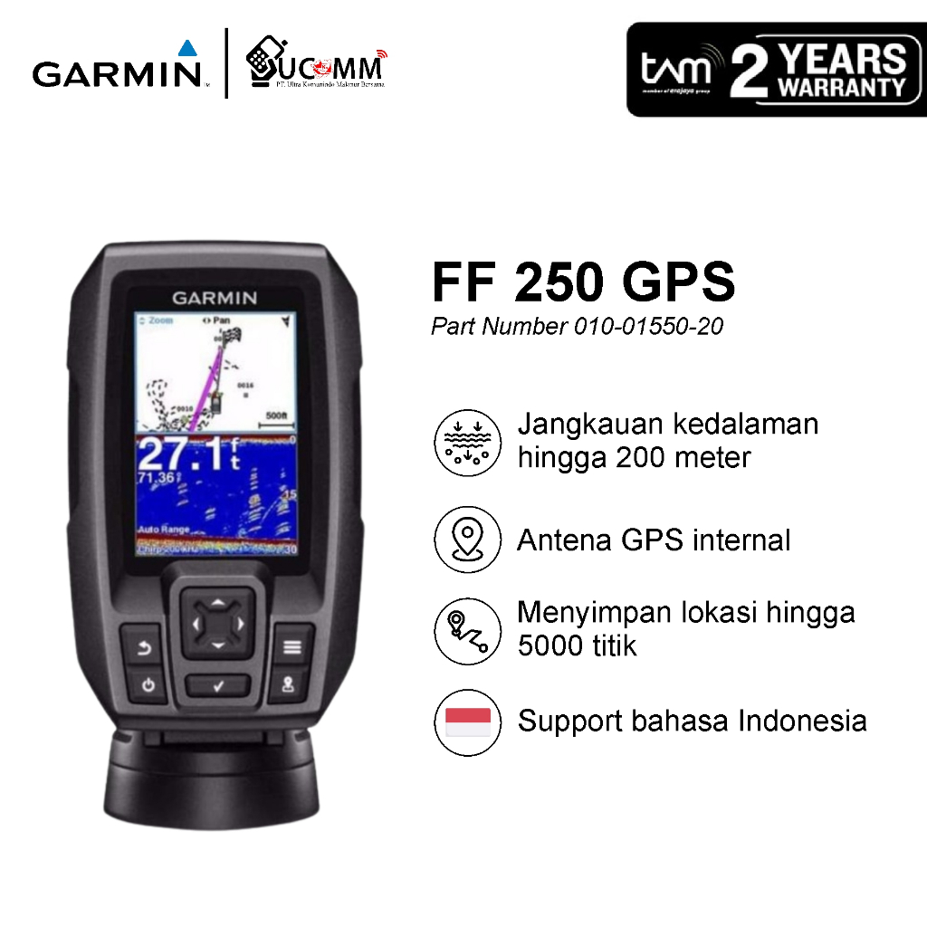 Jual Garmin FF250 FF 250 Fishfinder GPS APAC CHIRP Original Garansi ...