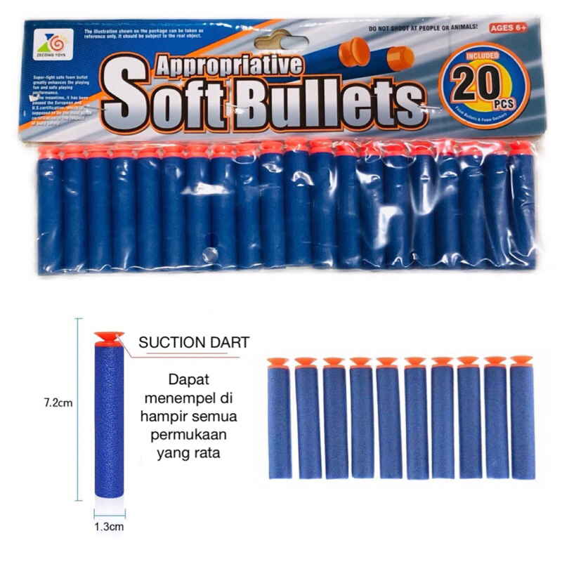 Jual Mainan Anak SOFT BULLETS 20 PCS PELURU BUSA NEFT | Shopee Indonesia