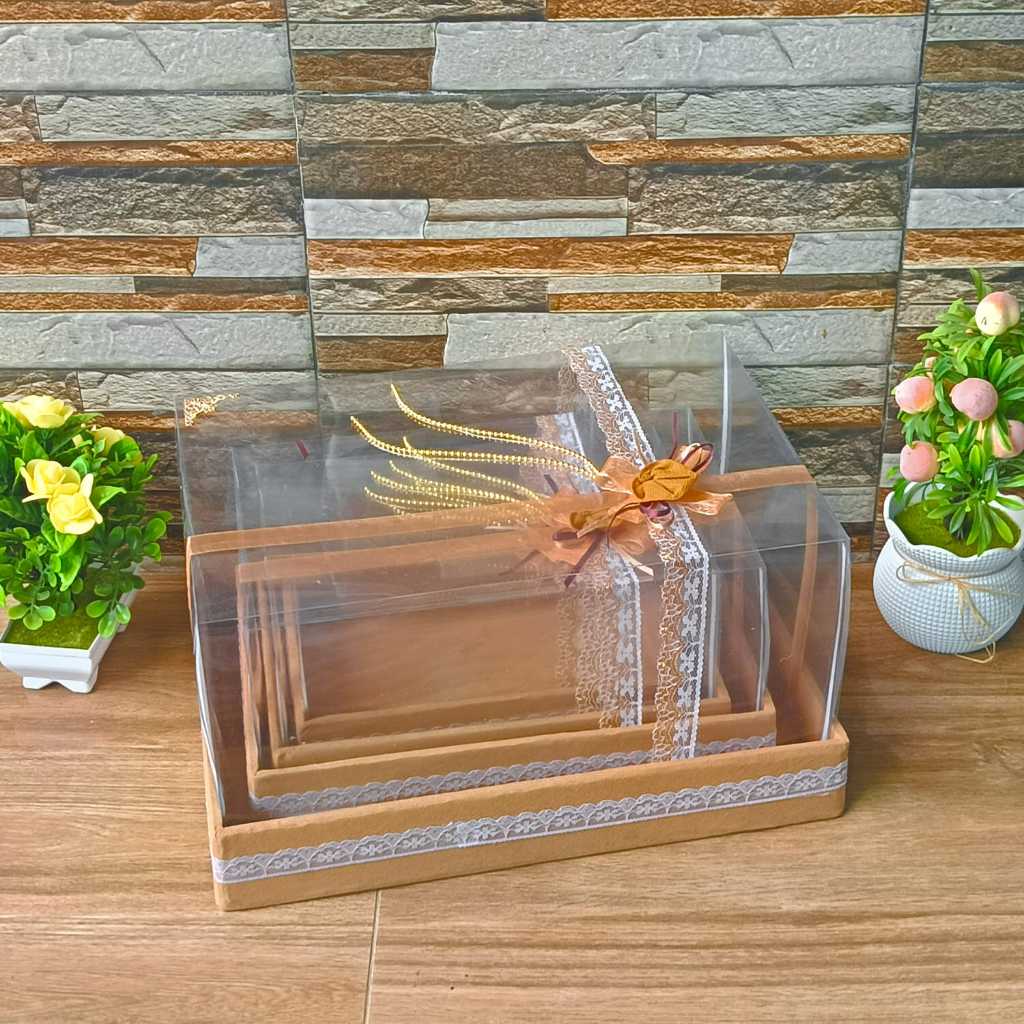 Jual Kotak Seserahan Pernikahan Set Lengkap Isi 4 Box Hantaran Parcel Mika | Shopee Indonesia