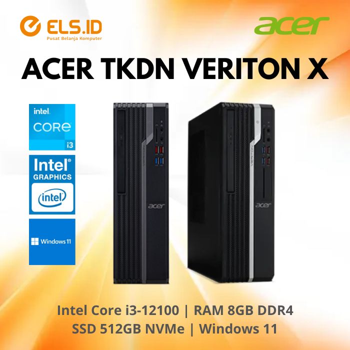 Jual Acer TKDN Veriton X Intel Core i3-12100 8GB SSD 512GB W11 | Shopee Indonesia