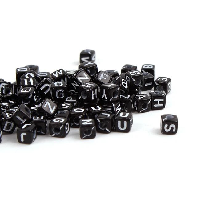 Jual [Pilih Huruf] Abjad kotak HITAM tulisan PUTIH alphabet SQURE ...