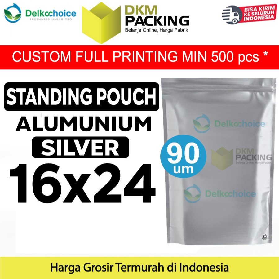 Jual Standing Pouch Silver Alu Foil Kemasan Makanan Snack Cemilan ...