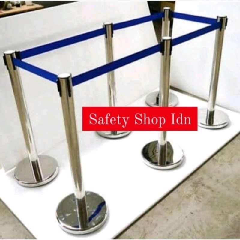 Jual Tiang Antrian 5 meter / Tiang Antrian Stainless Pita 5 meter ...
