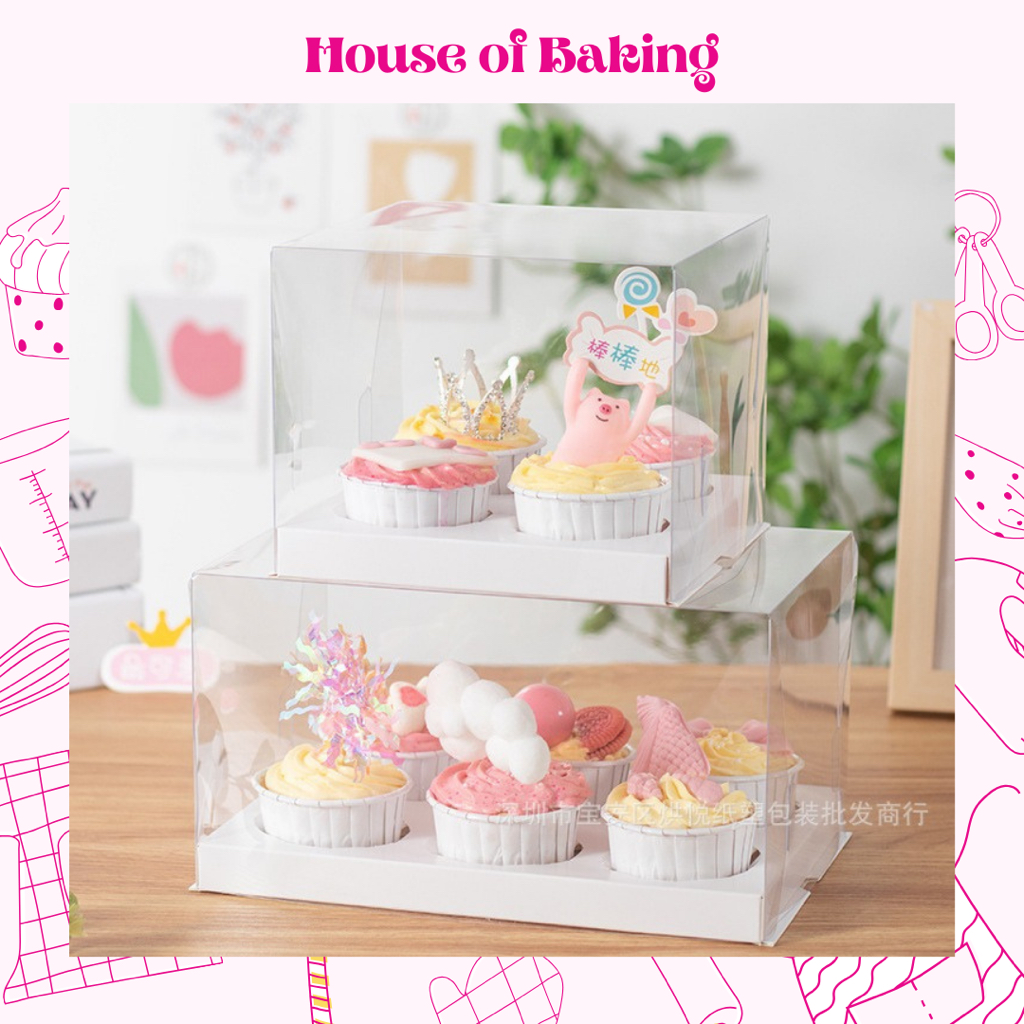 Jual HOB Box Cupcake Mika isi 2 4 6 12 | Box Transparan Cupcake Mewah ...