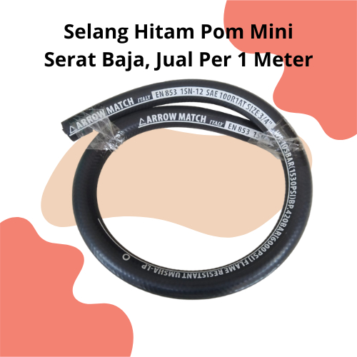 Jual Selang Instalasi Pertamini Standar SPBU Pom Mini Hitam Lapis Kawat ...