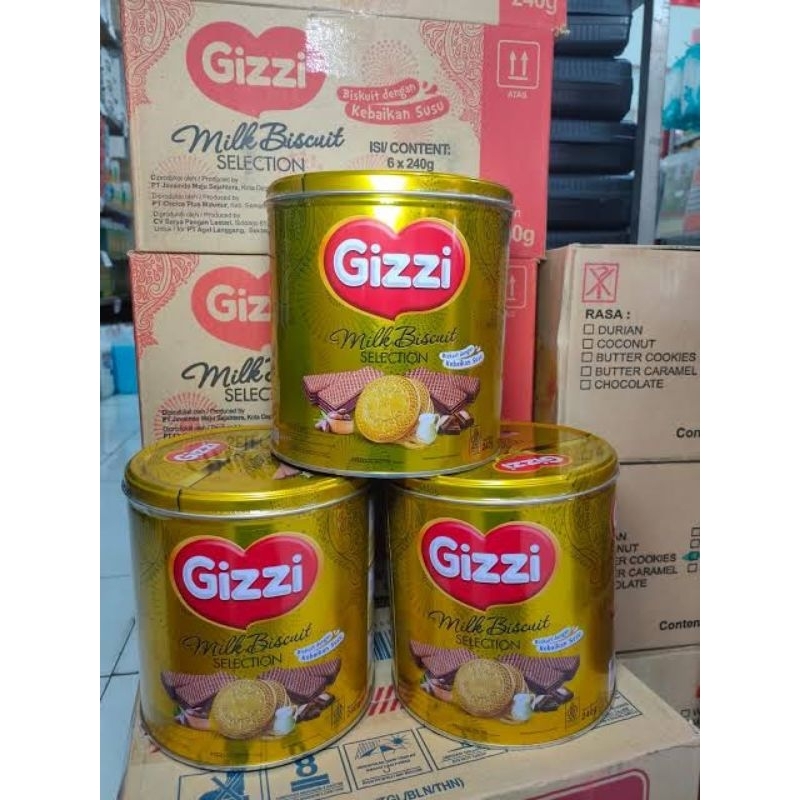 Jual Gizzi 240gr Milk Biscuit Selection Aneka Biskuit Wafer Krem Coklat ...