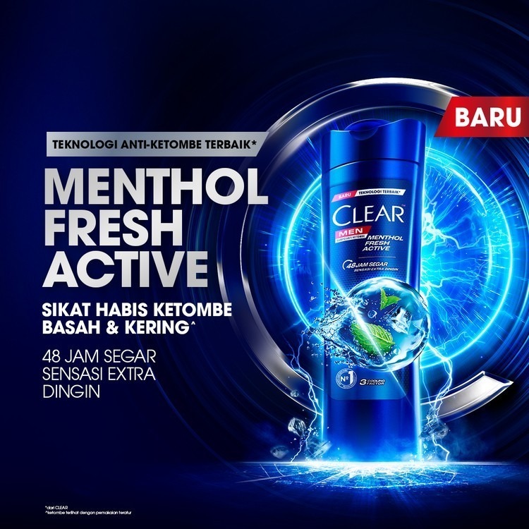 Jual CLEAR MEN SHAMPO ANTI KETOMBE MENTOL FRESH ACTIVE 160ml | Shopee ...