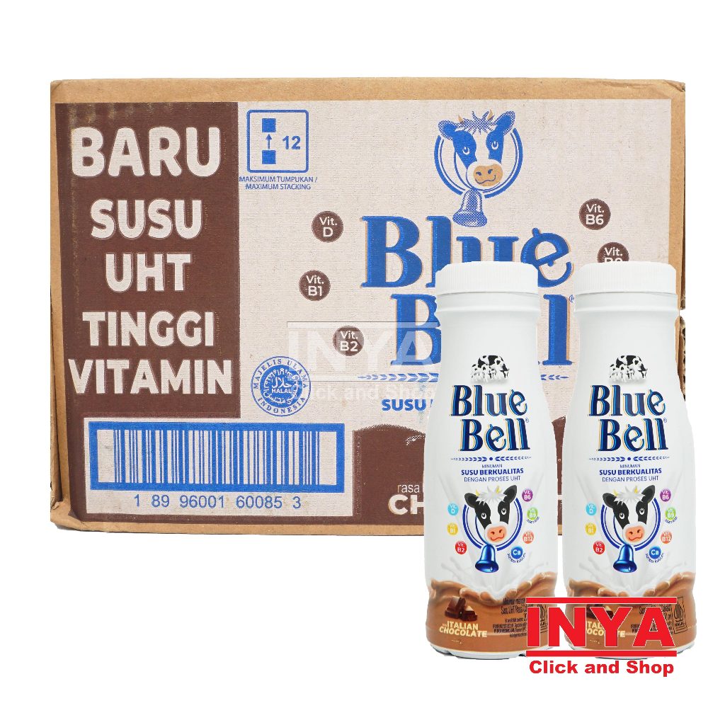 Jual Blue Bell Susu UHT Italian Chocolate 12x200ml BOX - Minuman Susu ...