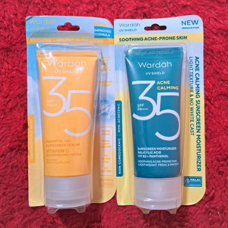 Jual Wardah UV shield essential sunscreen / acne calming sunscreen SPF ...