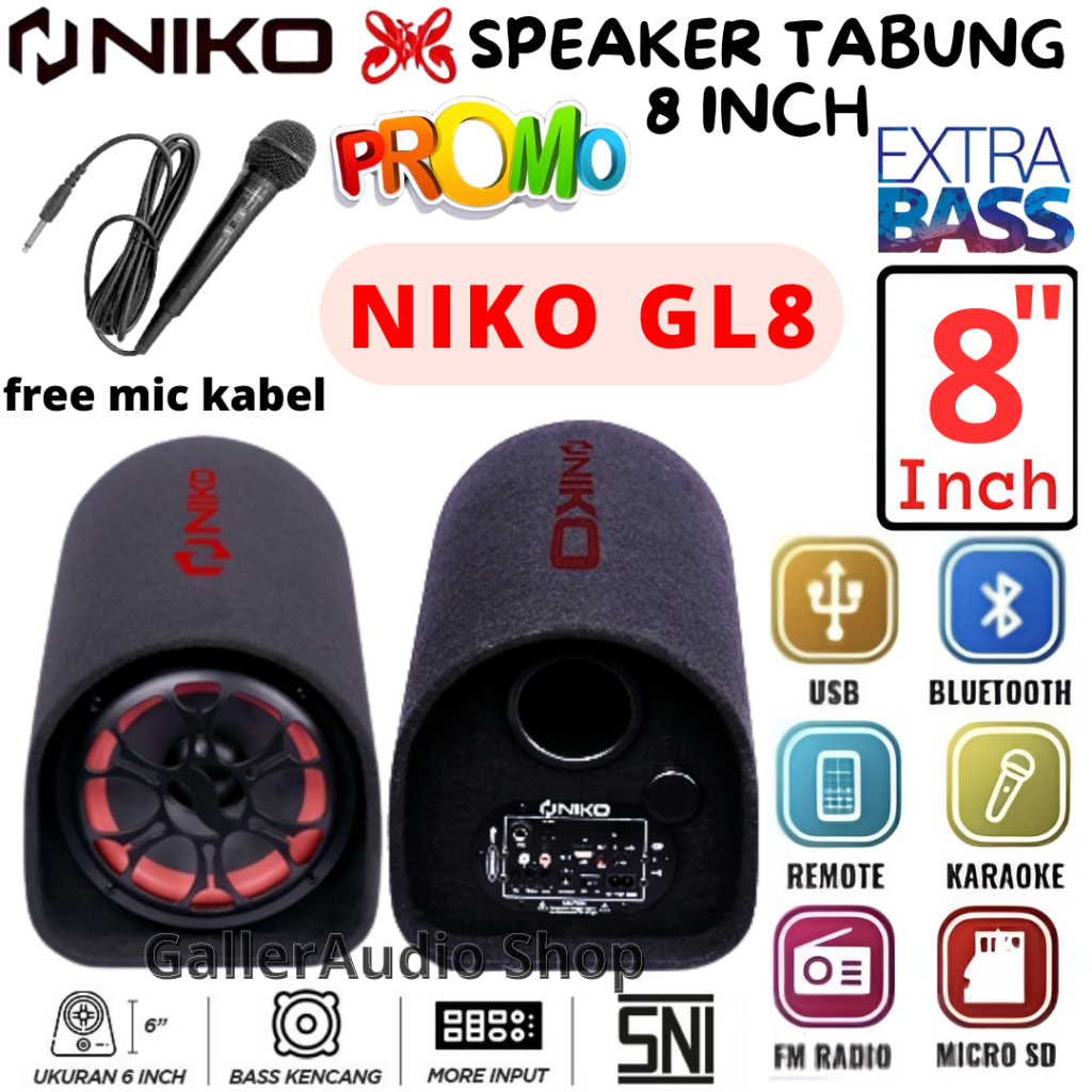 Jual Speaker NIKO GL8 Subwoofer Car Speaker 8 Inch 85 Watt | Subwoofer Car Speaker Bluetooth ...
