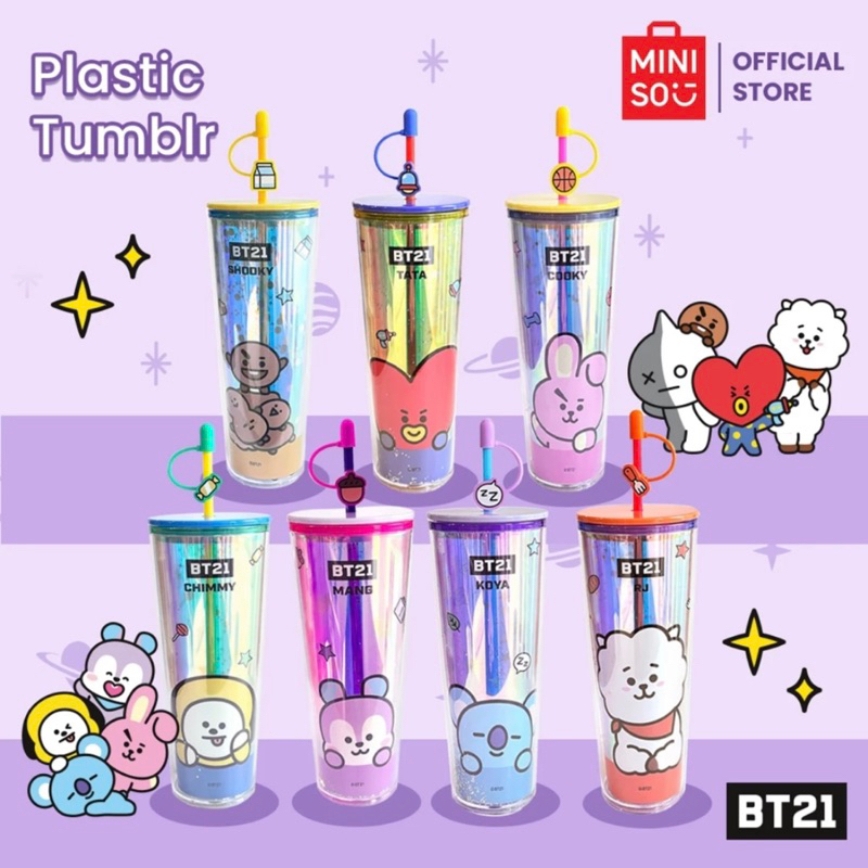 Jual Miniso x BT21 Collection Tumblr Straw | Shopee Indonesia