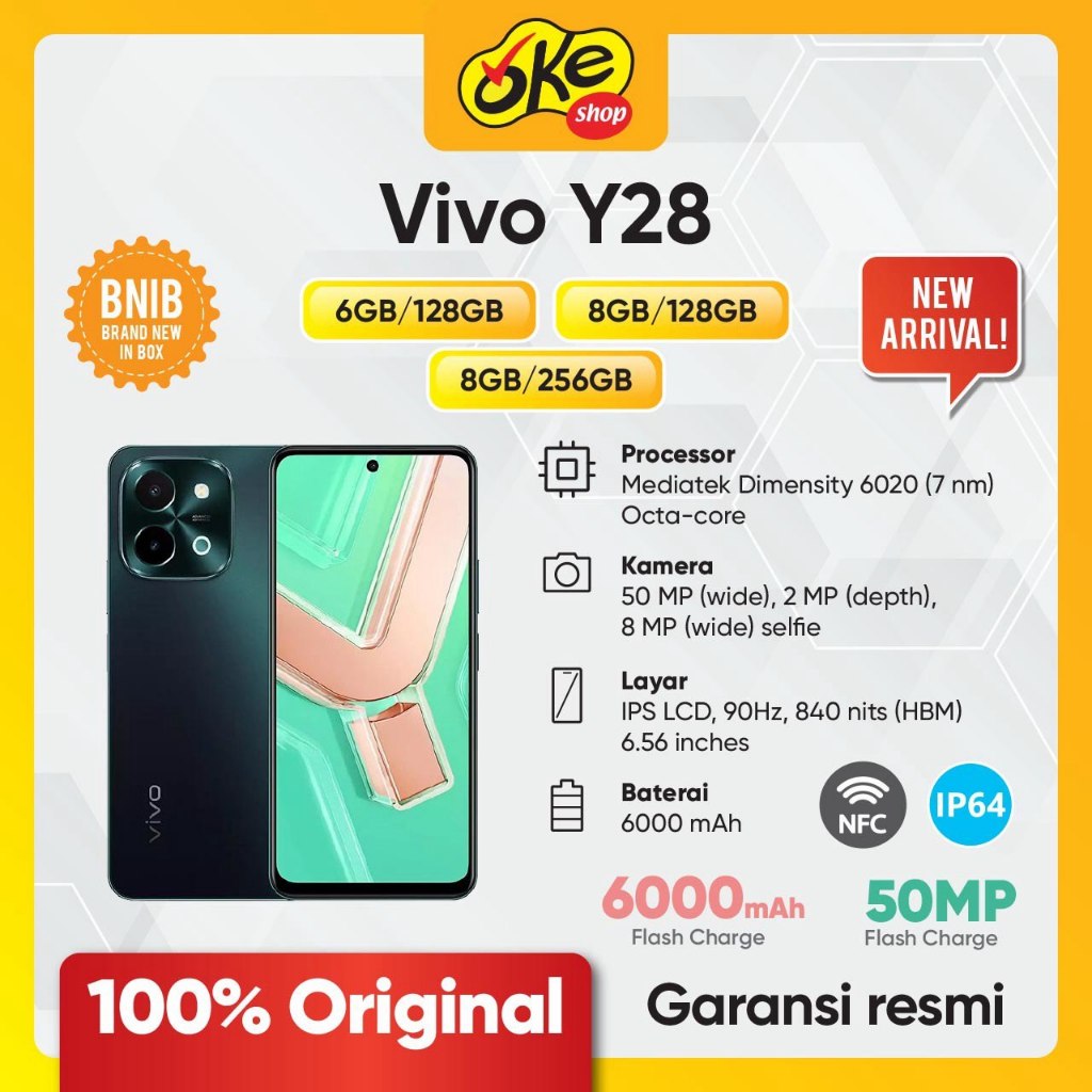 Jual Vivo Y28 8/128GB 8/256GB - Garansi Resmi Vivo Indonesia | Shopee Indonesia