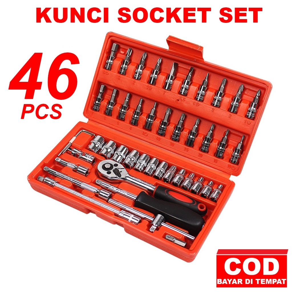 Jual KUNCI SOCKET SET 46PCS STARBIT OBENG SET 46 PCS | Shopee Indonesia