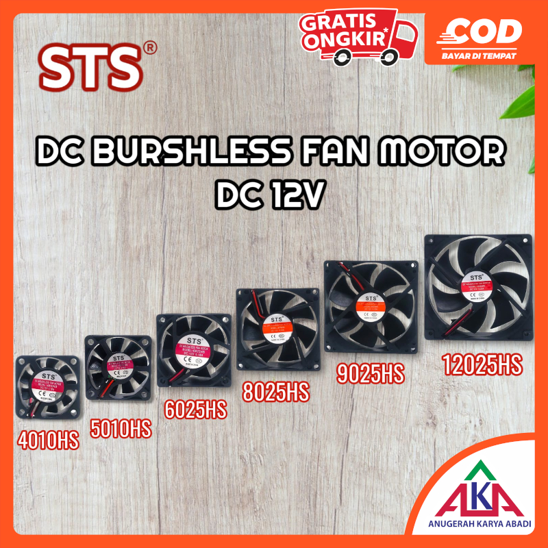 Jual STS Kipas Fan DC 12V 4x4 / 5x5 / 6x6 / 8x8 / 9x9 / 12x12 Cm Plus ...