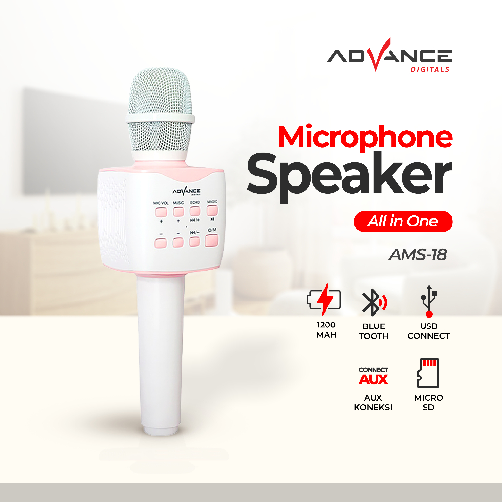 Jual SPEAKER Mic Karaoke Advance //AMS-18//AMS 18 Bluetooth Portable ...
