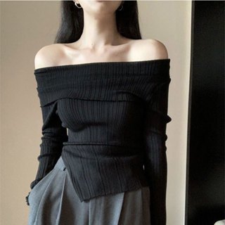 Jual BRI*BJ1564 Baju Atasan Knit Sweater Rajut Wanita Seksi Tanpa Bahu ...