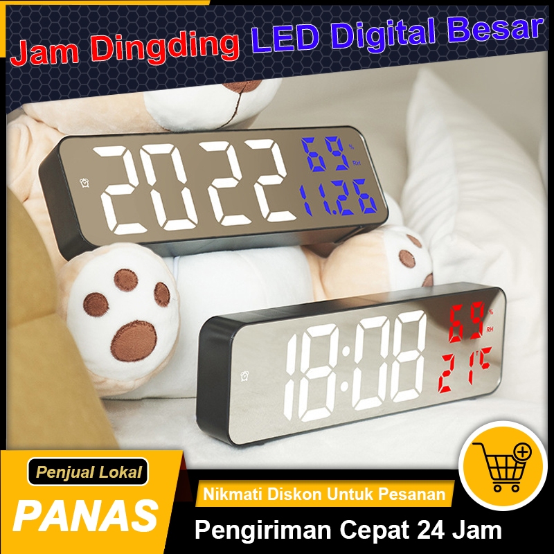 Jual Jam Alarm Elektronik Jam dinding LED digital Cermin Jam Meja LED ...