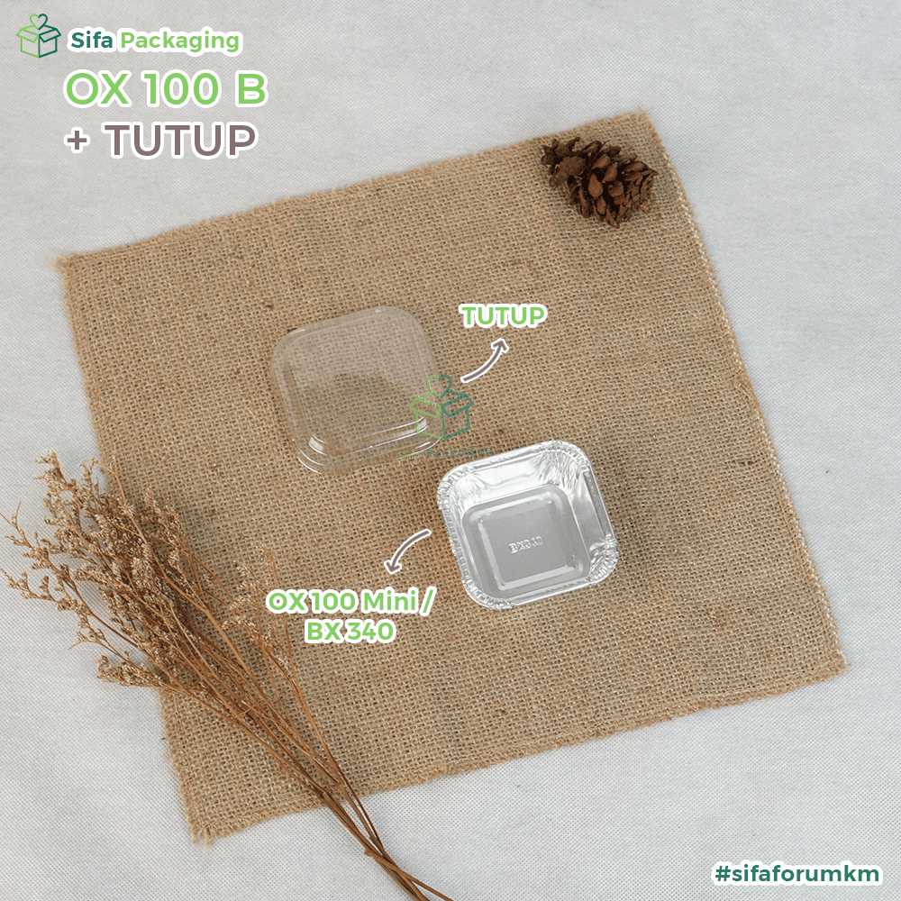 Jual Alumunium Foil Tray Cup OX 100 B + Tutup Makaroni Schotel Klapertart Brownies Bolu Roti ...