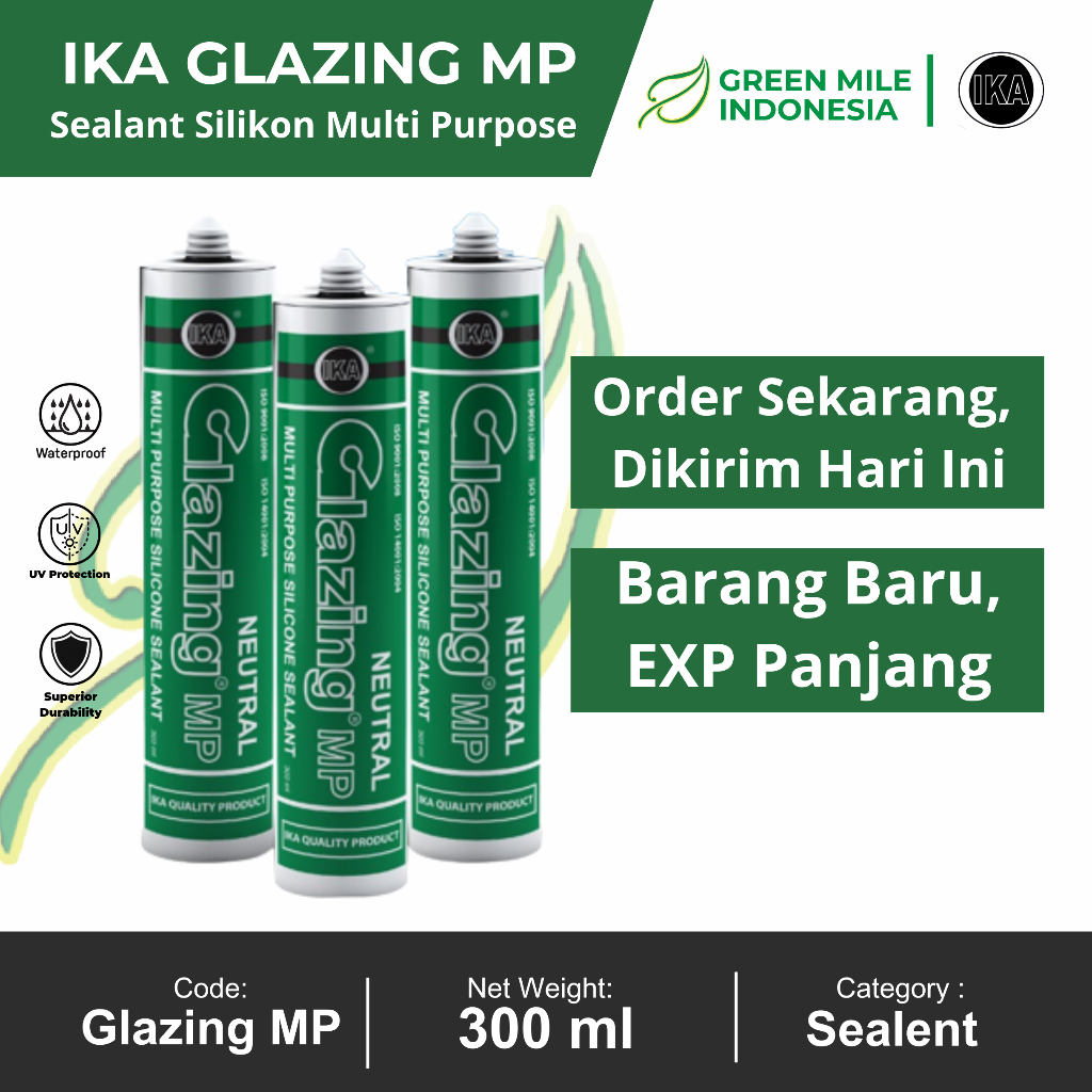 Jual Silicone Sealant Lem Kaca Silikon Silen IKA Glazing MP 300ml ...