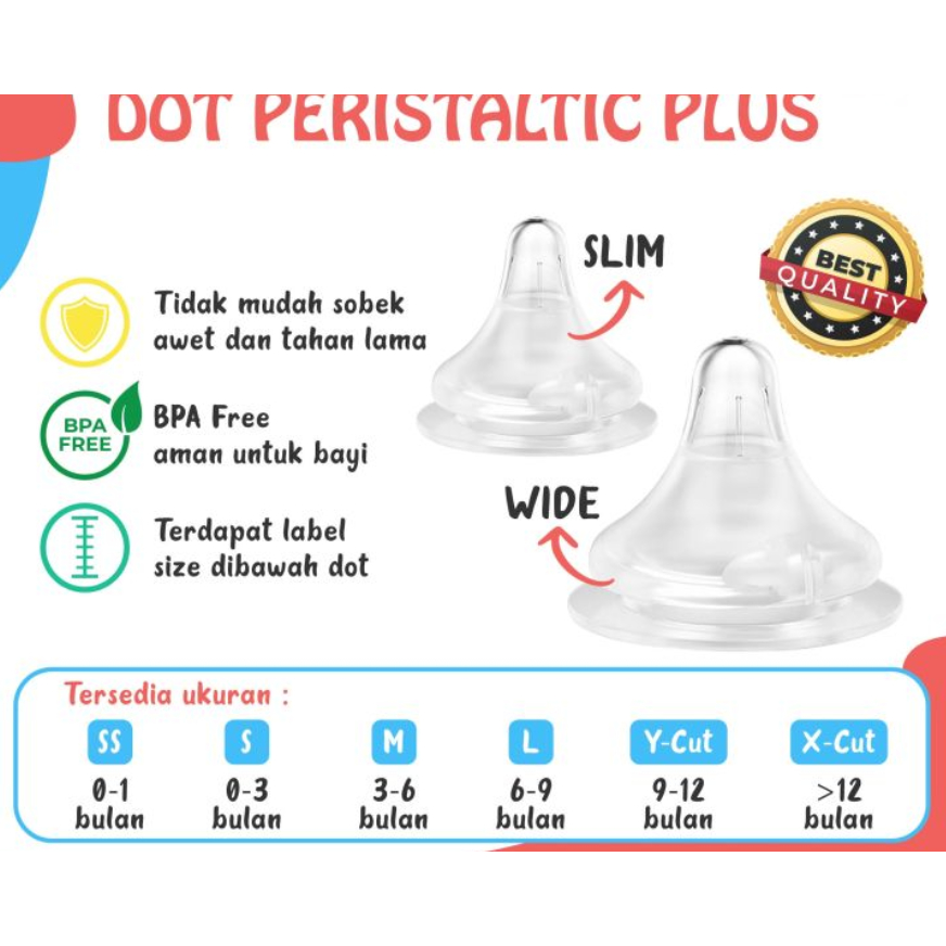 Jual Dot Pigeon Wide Neck Nipple Pigeon Peristaltic Plus OEM / Dot Pigeon Botol Susu | Shopee ...