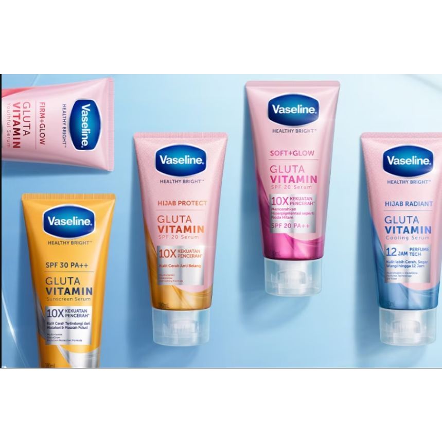 Jual Vaseline Healthy Bright Soft+Glow Gluta Vitamin Serum Spf20 180mL ...