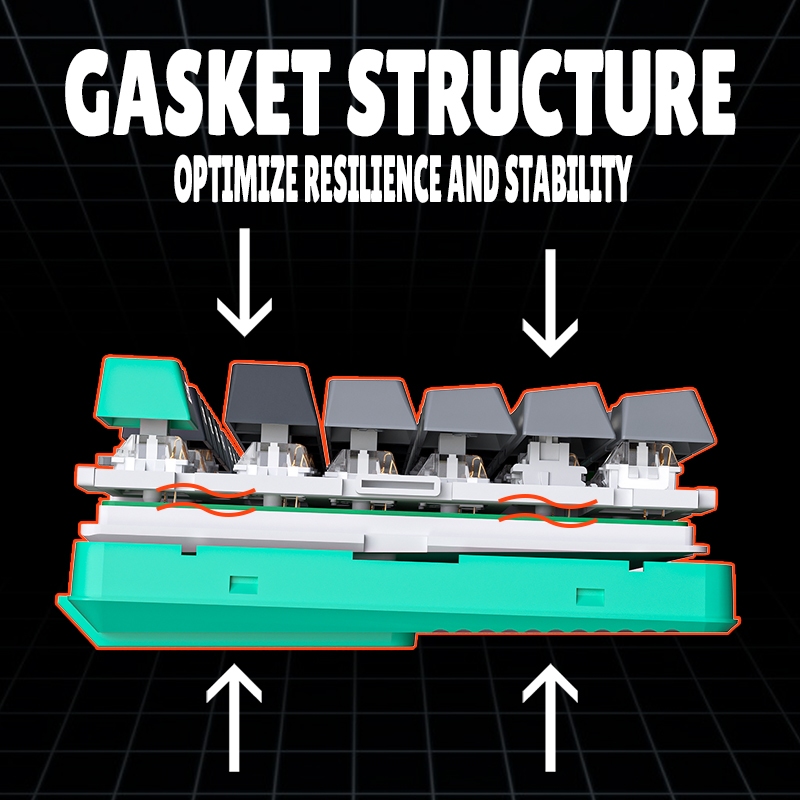 Jual FURYCUBE G87 Gaming Keyboard South Facing Gasket Structure Wired ...