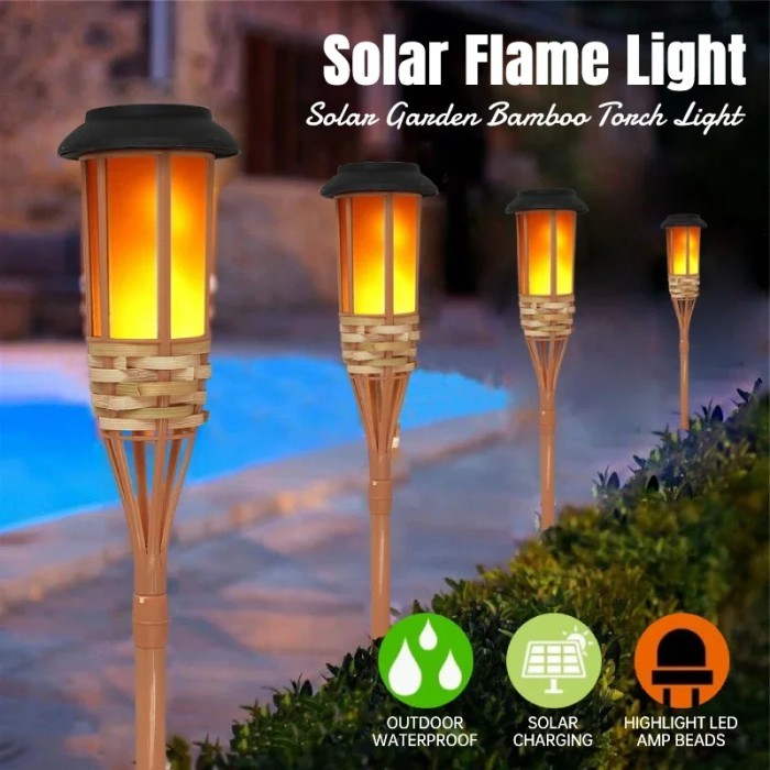 Jual Lampu LED Buluh Bambu Tenaga Surya / Lampu Hias Taman Tancap Solar ...