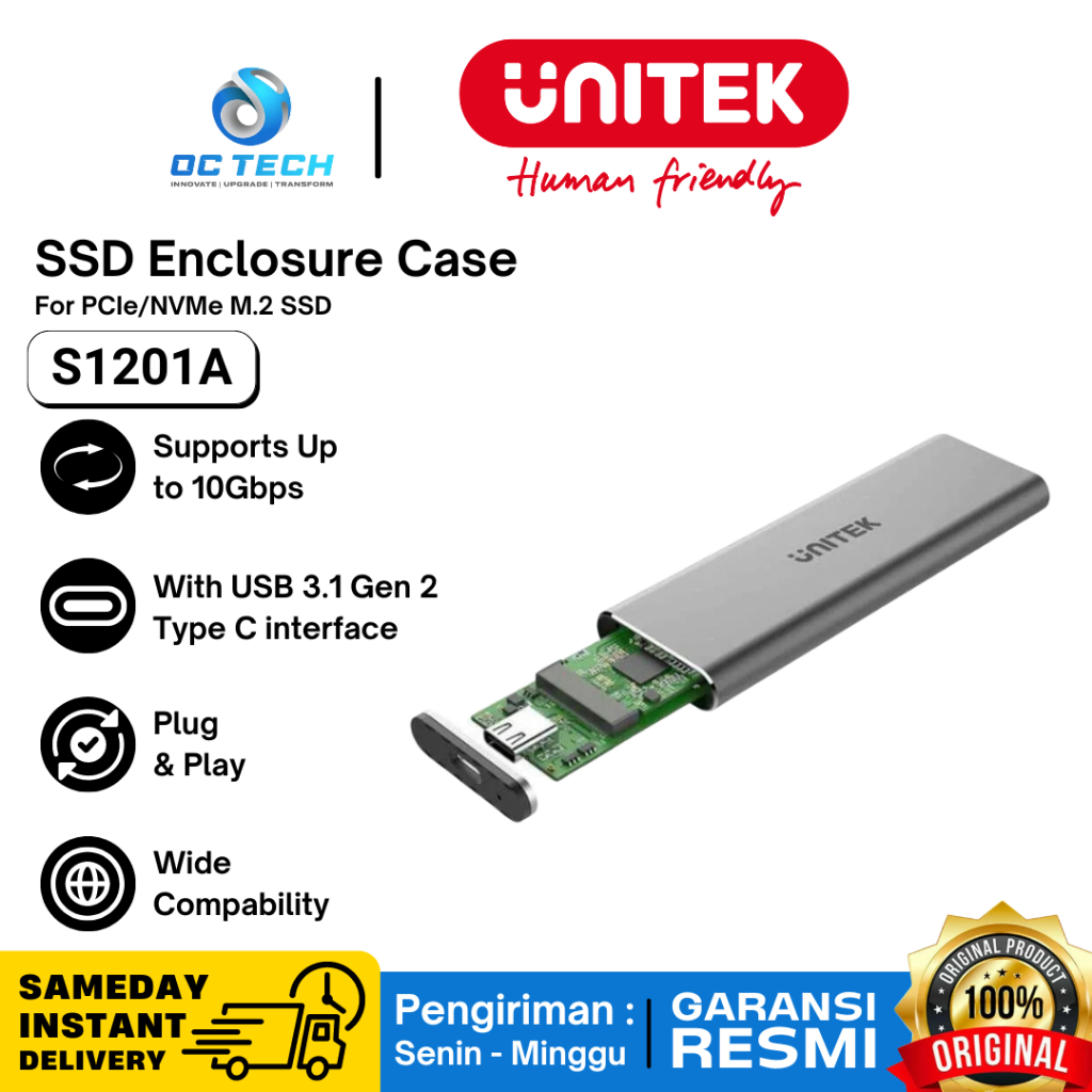 Jual CASE SSD M.2 NVME PCIE SSD ENCLOSURE CASE CASING 10GBPS USB TYPE C ...