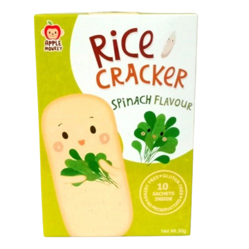 Jual Apple Monkey Rice Cracker Spinach Flavour 30 Gr Box 30Gr Thailand ...