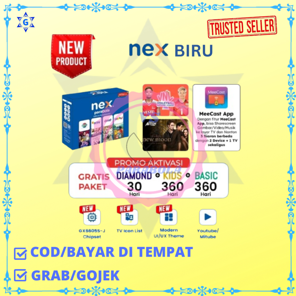 Jual RECEIVER NEX PARABOLA BIRU CHIPSET GX 6605S-J TERBARU DAN TERLARIS ...