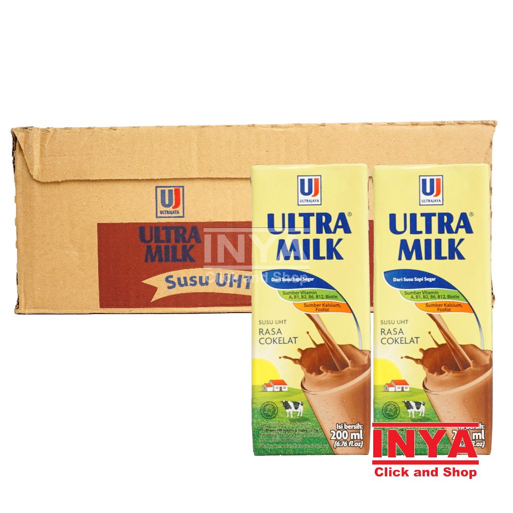 Jual Ultra Milk Susu UHT Rasa Cokelat 24x200ml BOX - Susu Kemasan ...