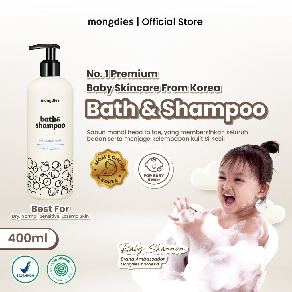 Jual MONGDIES BATH & SHAMPOO 400 ml - 2in1 Sabun Mandi Untuk Bayi & Anak | Shopee Indonesia