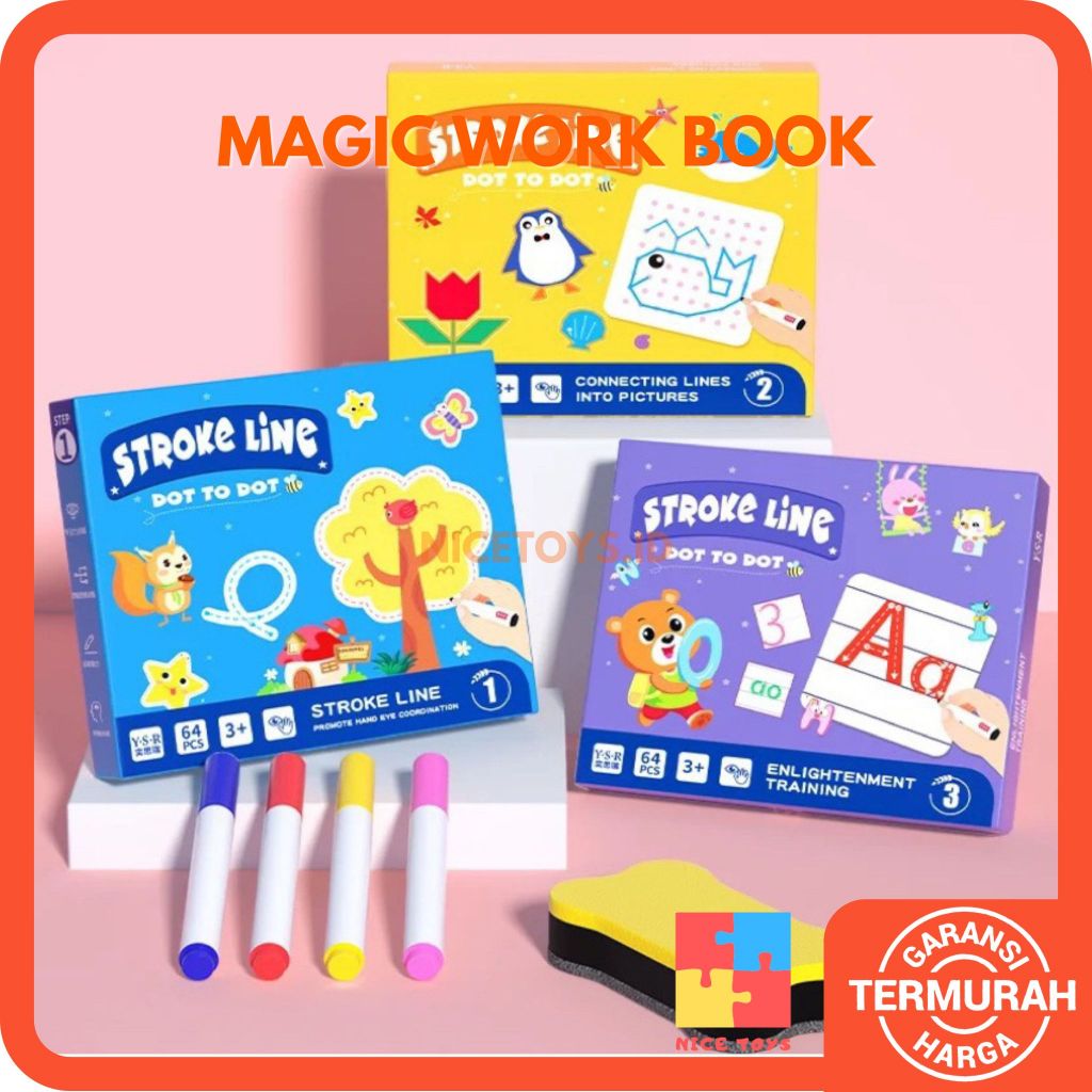 Jual Magic Book Tracing Wipe And Clean Activity Book Buku Busy Book ...