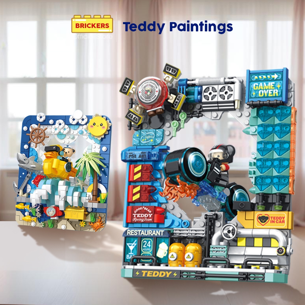 Jual Brickers - Panlos Inbrixx Teddy Bear Painting Licensed Original ...