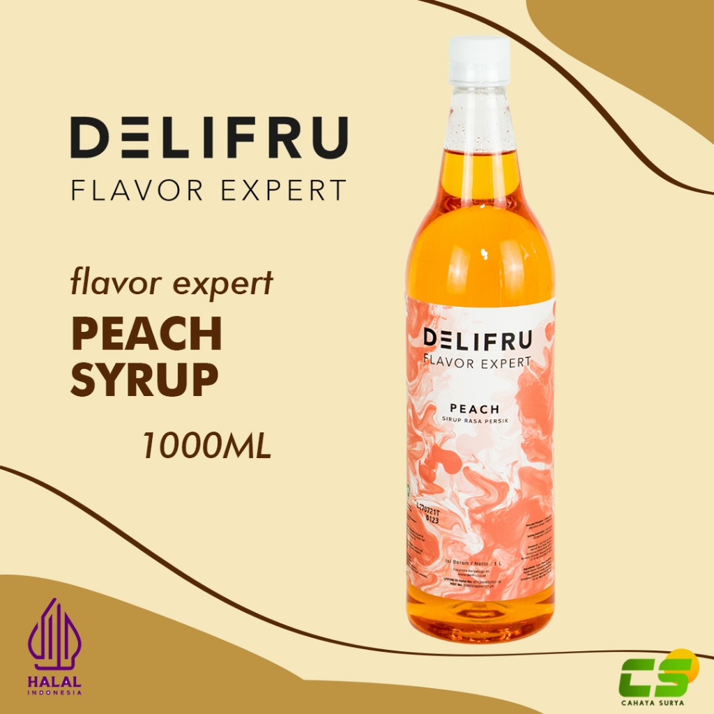 Jual Delifru Syrup/Sirup - Peach Syrup 1000 ml | Shopee Indonesia