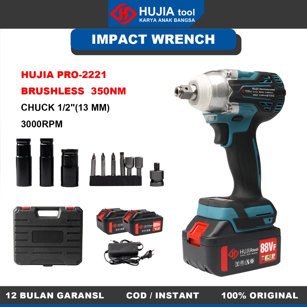 Jual 500N.M Impact wrench brushless murah 1/2 Inch impact baterai 88vf ...