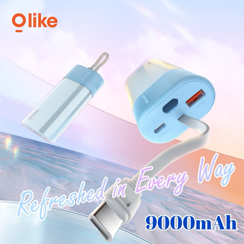 Jual Olike P10C Powerbank 9000mAh 20W Built-in Cable Compact Pop ...