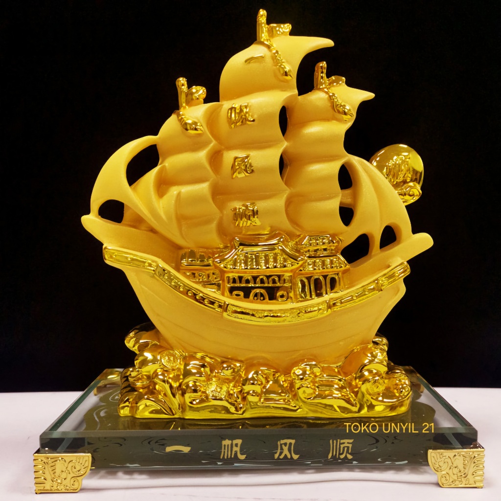 Jual Patung Perahu Kapal Layar Pinisi Hoki Kado Hadiah Pajangan Meja ...