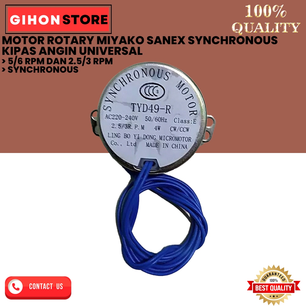 Jual MOTOR ROTARY MIYAKO SANEX SYNCHRONOUS KIPAS ANGIN UNIVERSAL ...