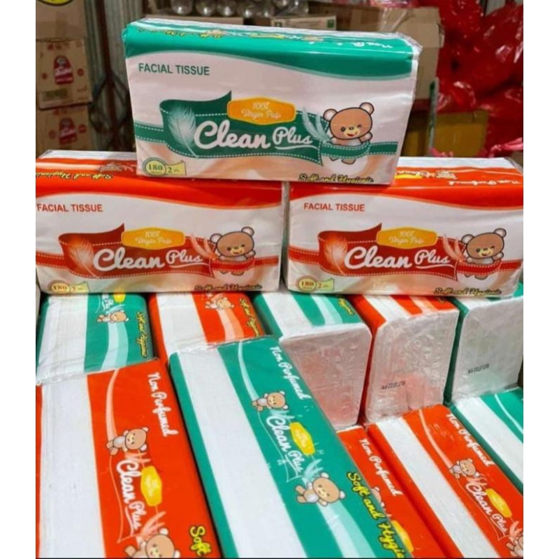 Jual TISSUE CLEAN PLUS || FACIAL TISSUE || TISU WAJAH PREMIUM (2 Ply ...