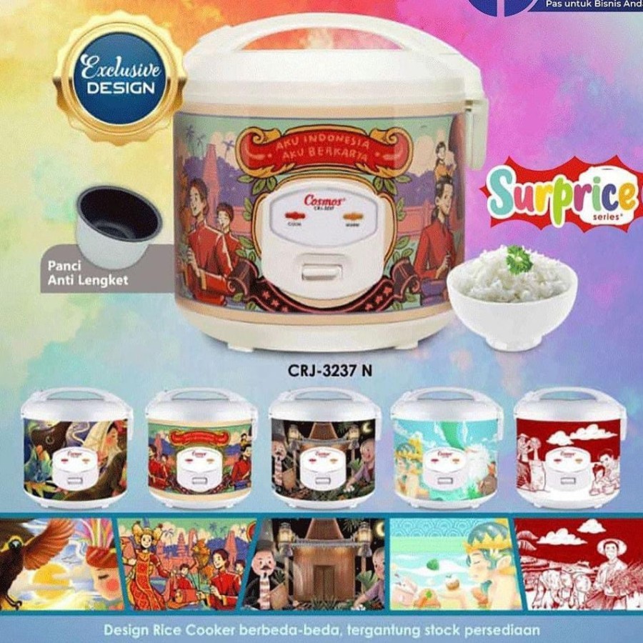 Jual Cosmos Rice Cooker 3237 2 Liter Besar / Magic com Pemasak nasi ...
