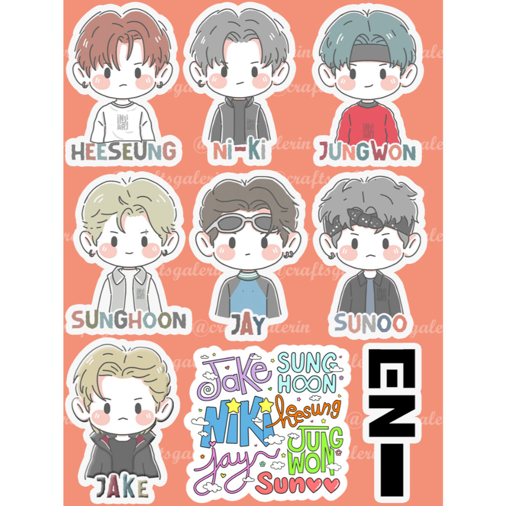 Jual Sticker ENHYPEN Lengkap Waterproof | Stiker ENHYPEN Tahan Air ...
