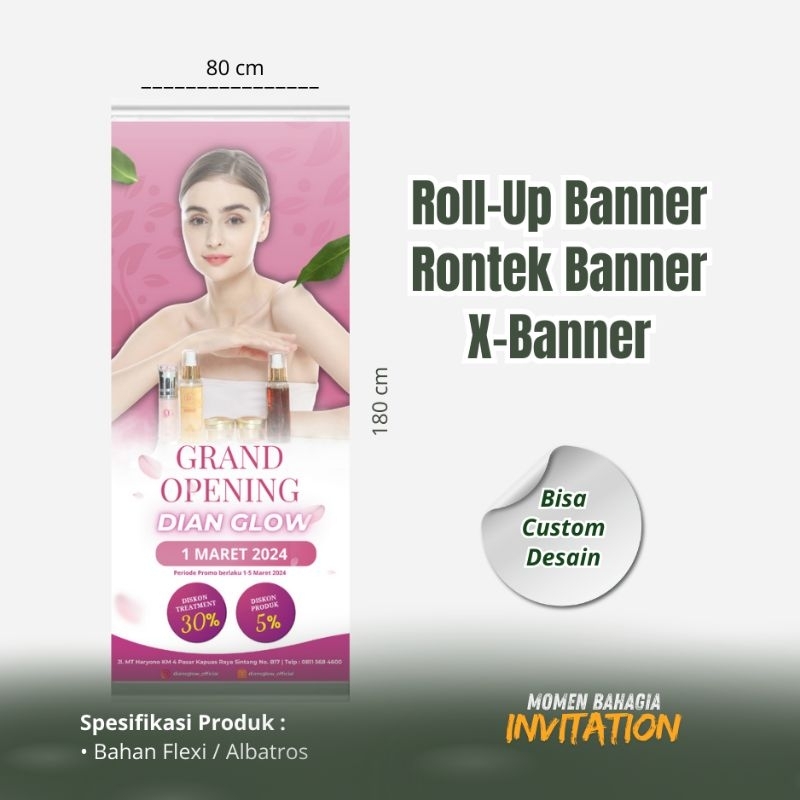 Jual Cetak Roll-Up Banner Coorporate Murah Desain Premium Ukuran 60x160cm, 80x200cm Bahan Flexi ...