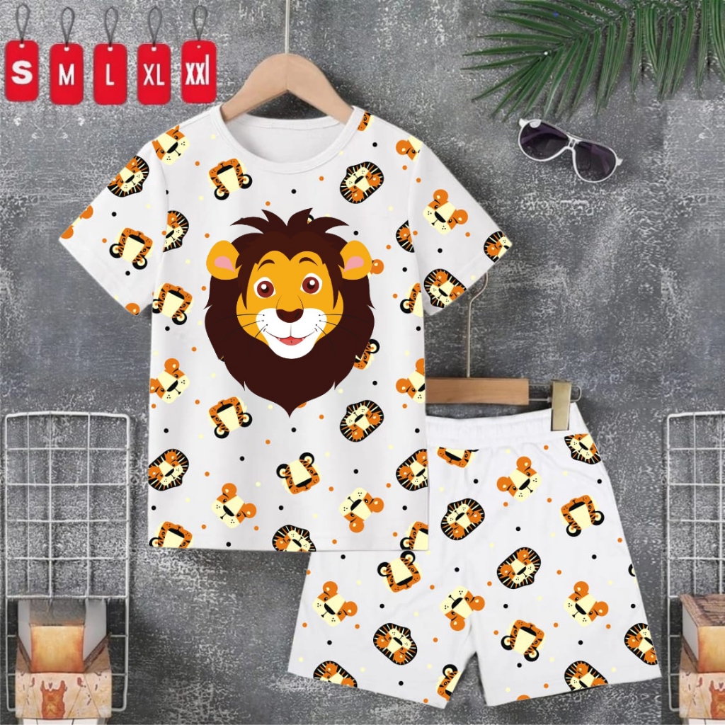 Jual SETELAN MOTIF SINGA GAMBAR BESAR/ FULL PRINT/2-10 TAHUN | Shopee ...